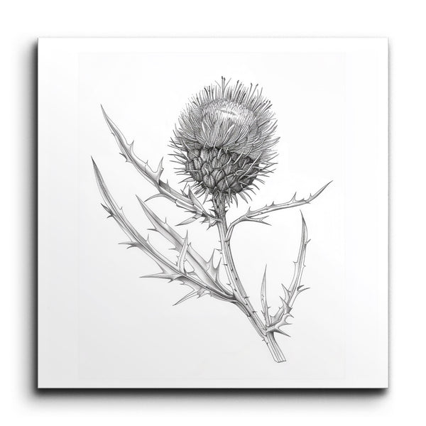 Stunning Thistle Tile Mural - Botanical Wall Art